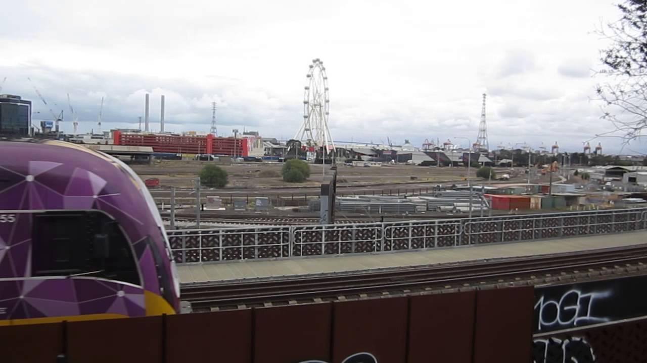V/Line V/Locity train passing the Rail Viewing Platform, North ...