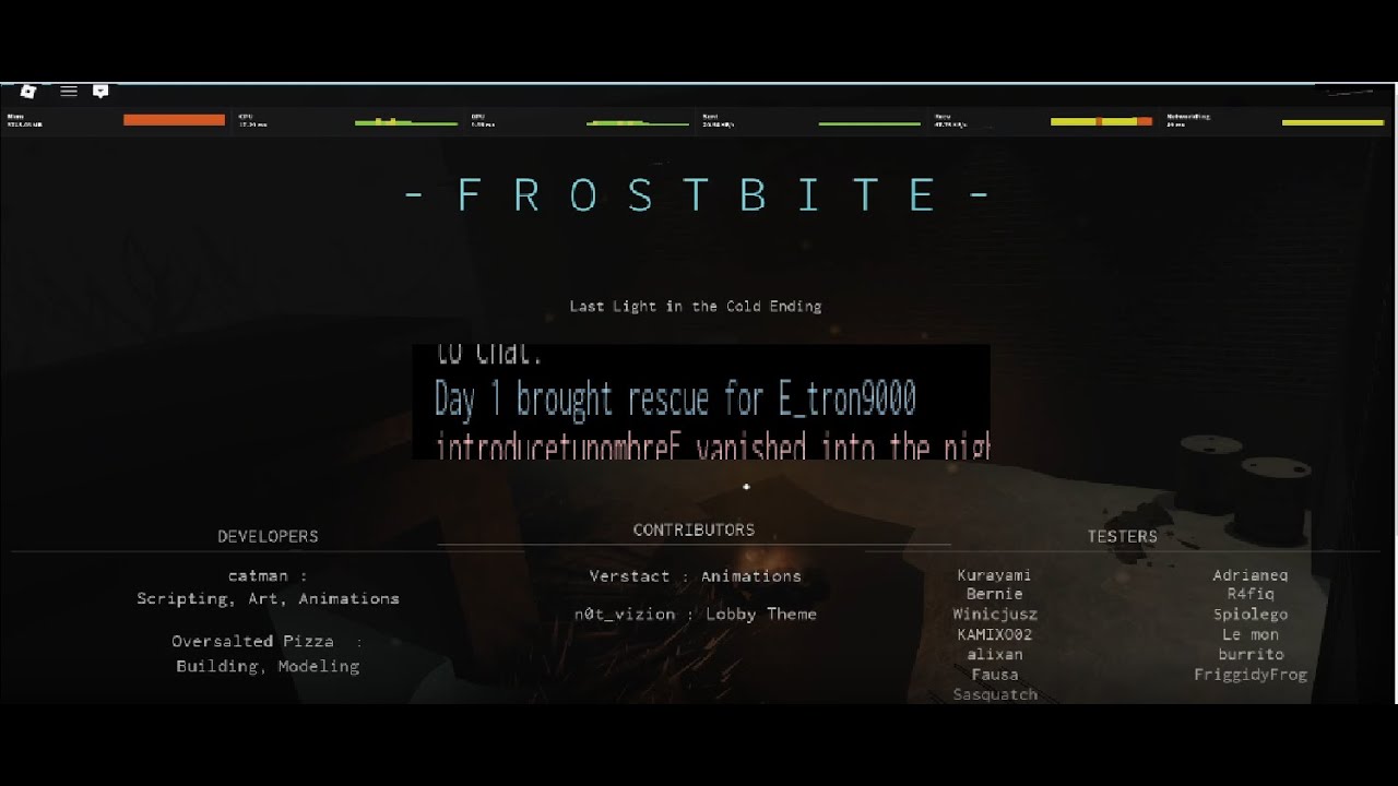 Roblox "The Fields" Frostbite event day 1 escape just to prove it's ...