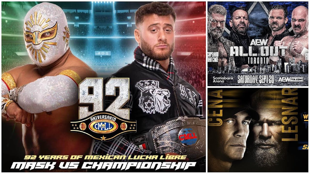 Previas de CMLL 92 Aniversario, AEW All Out Toronto y WWE ...