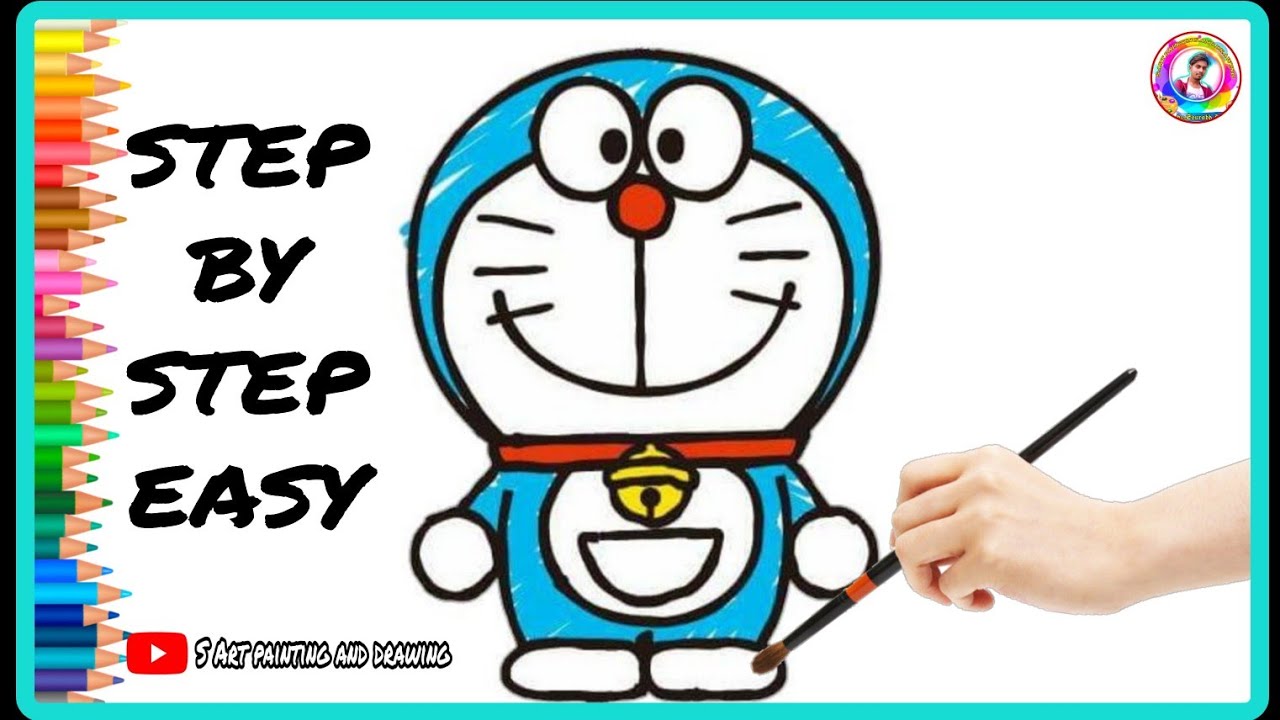 Doremon drawing/how to draw doremon/draw doremon- easy step by step ...