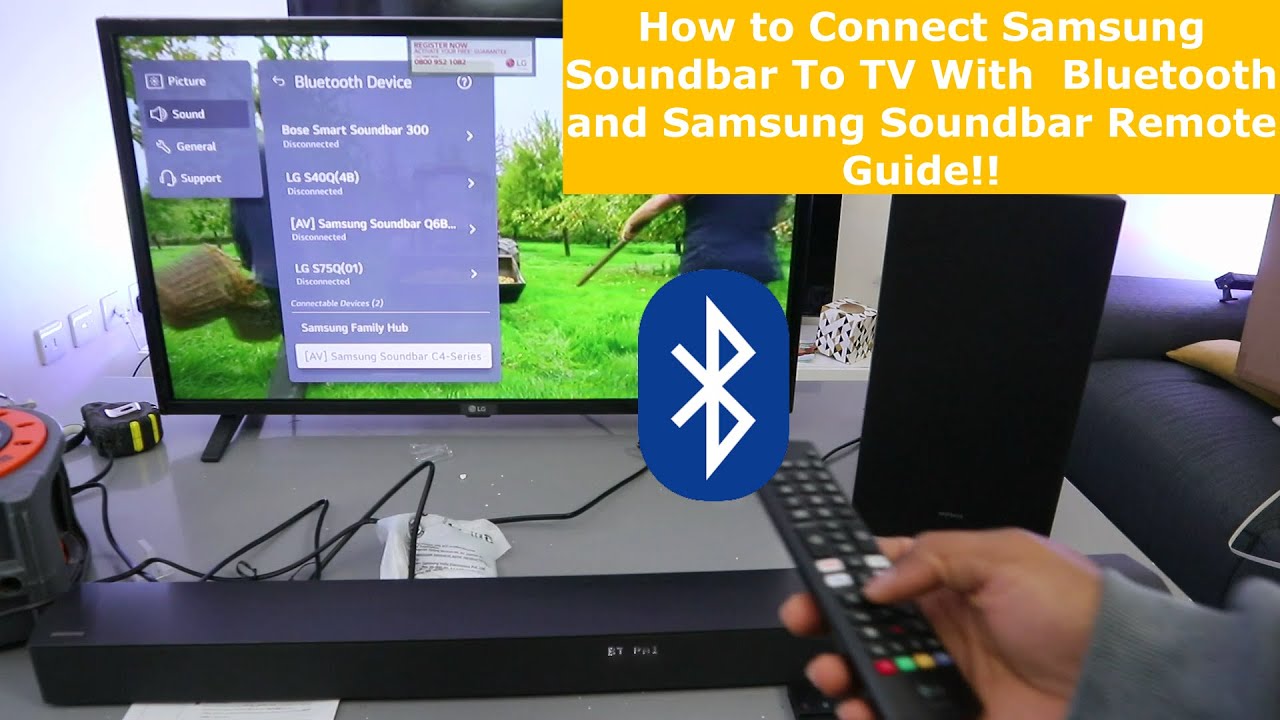 How to Connect Samsung Soundbar To TV With Bluetooth and Samsung ...