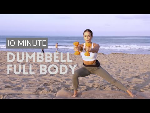 DUMBBELL FULL BODY WORKOUT - quick 10 minutes, all fitness levels - Dr. LA Thoma Gustin