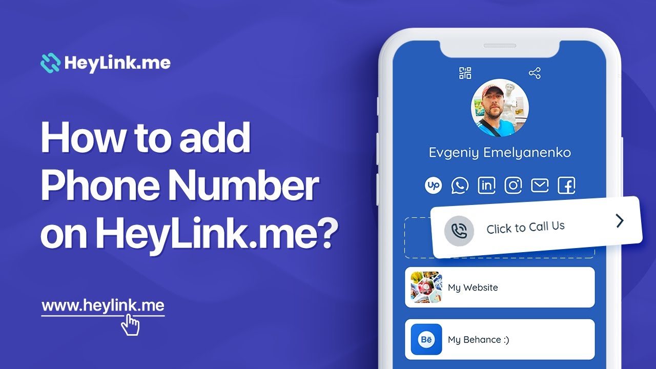 How to add Phone Number (Mobile) on HeyLink.me Link In Bio? - YouTube