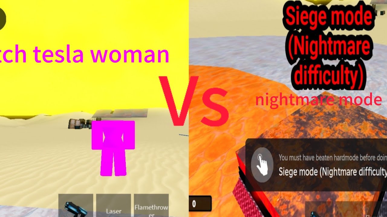Glitch tesla woman vs Nightmare mode|superbox siege defense - YouTube