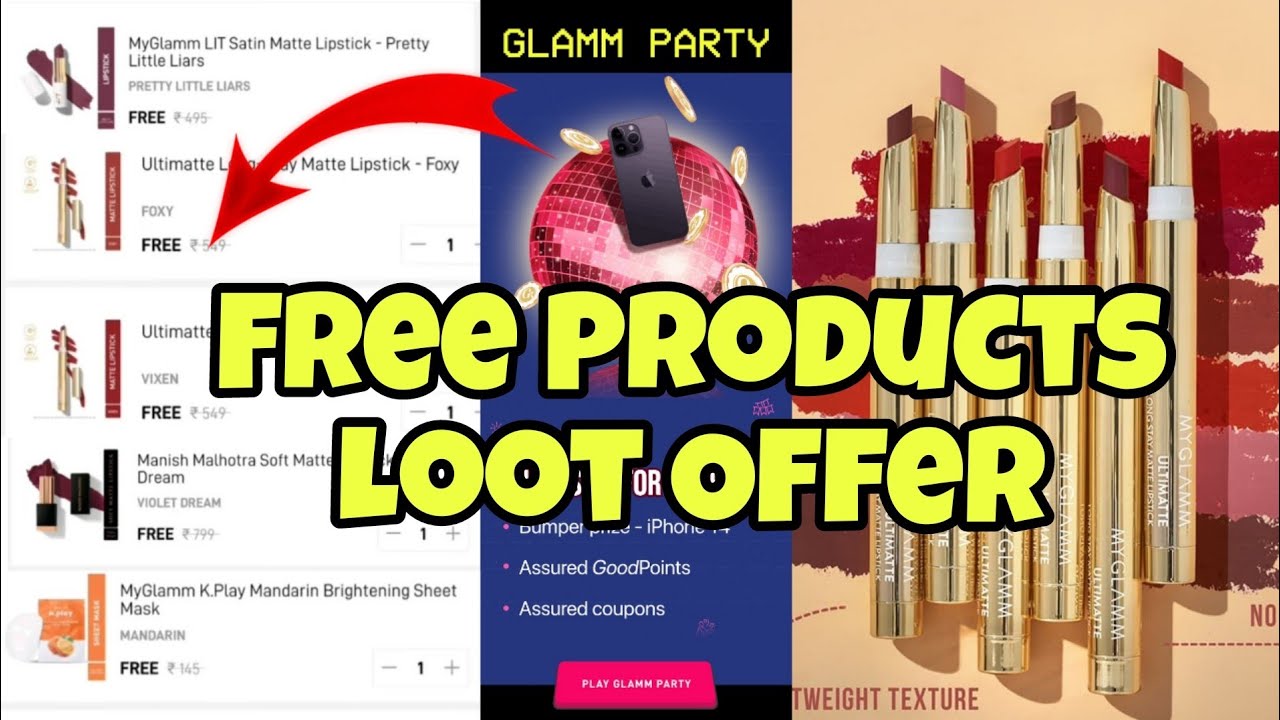 MYGLAMM Free Products Loot Offer😍| Free Makeup Worth Rs1500| Biggest ...