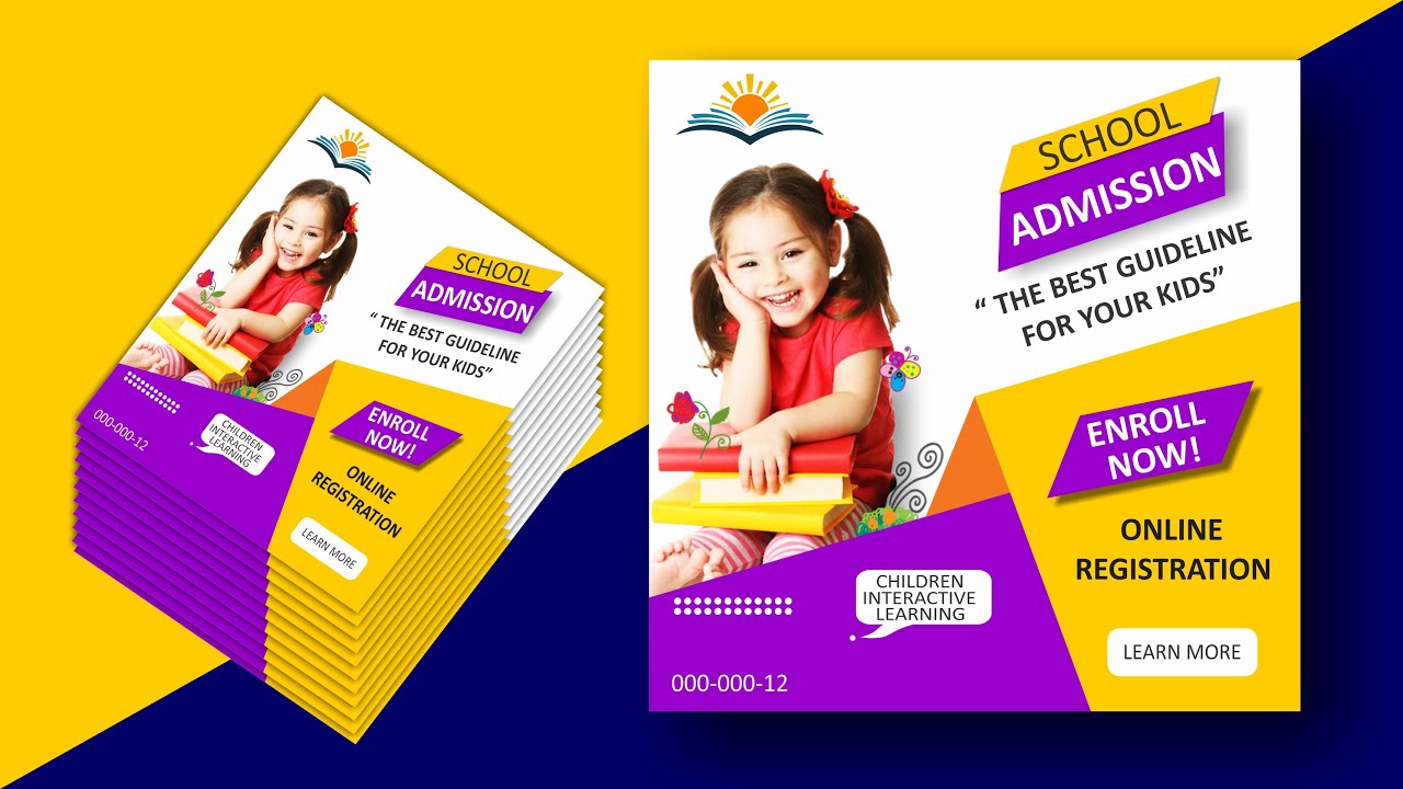 School flyer design in coreldraw || Graphic design tutorials for ...