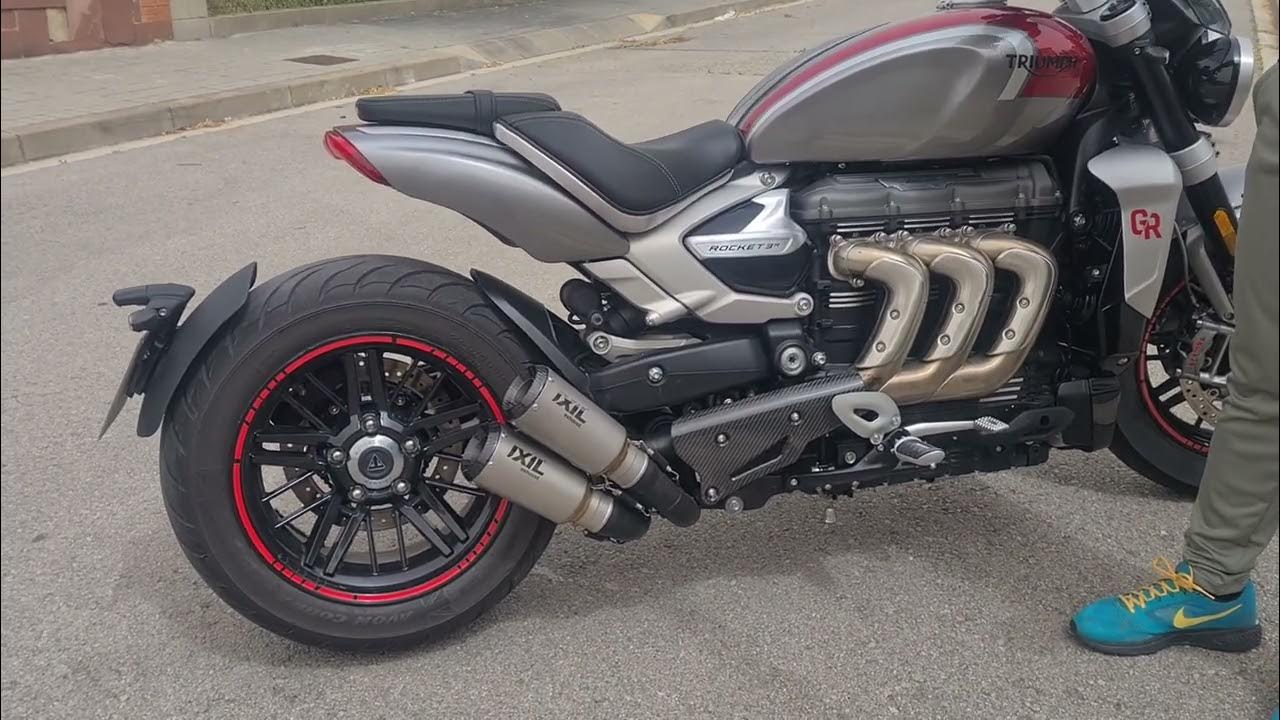 Triumph Rocket 3R con escape Ixil exhaust sound sonido - YouTube