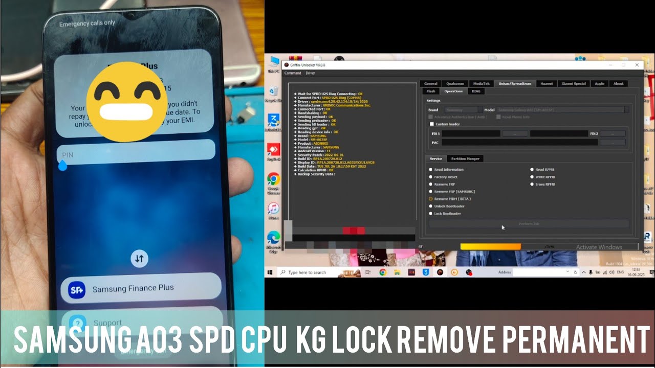 samsung A03 spd cpu KG lock remove permanent with proof - YouTube