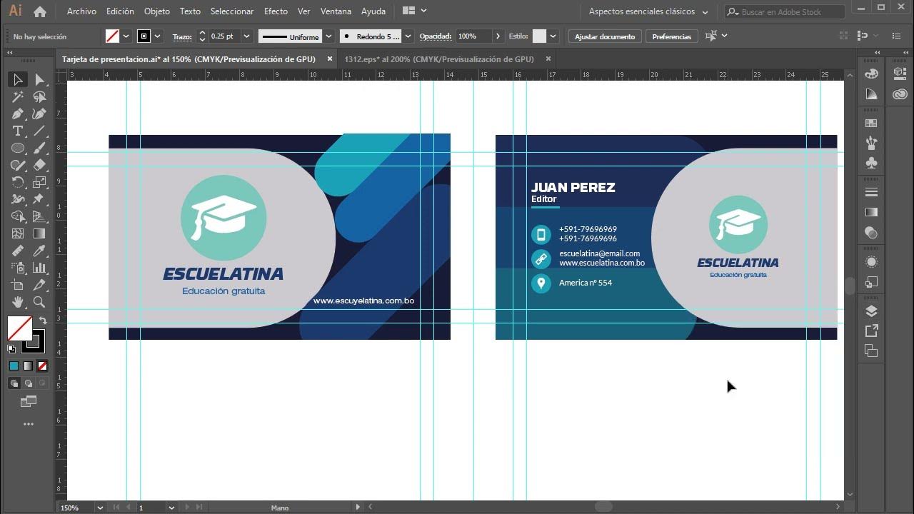 Cómo hacer una tarjeta de presentación en illustrator - YouTube