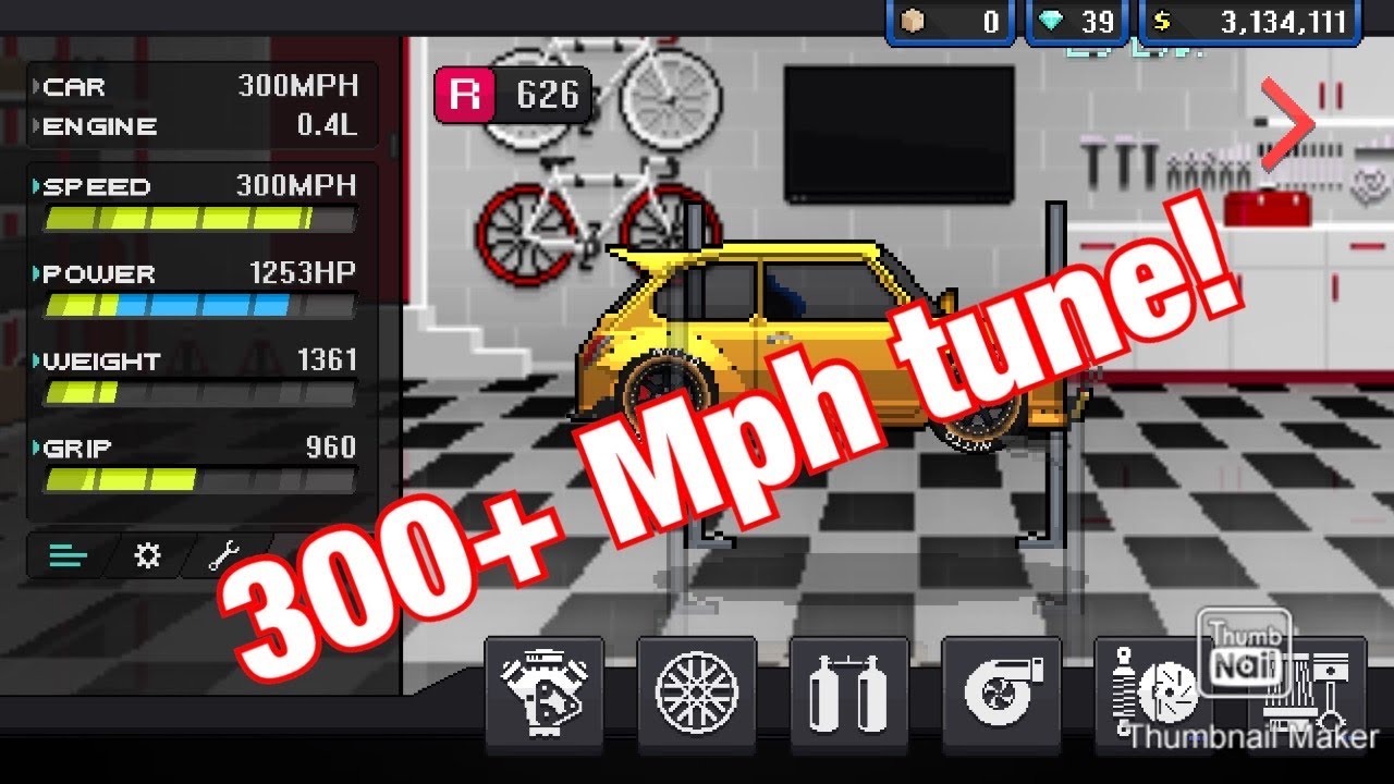 Pixel Car Racer: My 300+mph Subaru R2 Tune - YouTube