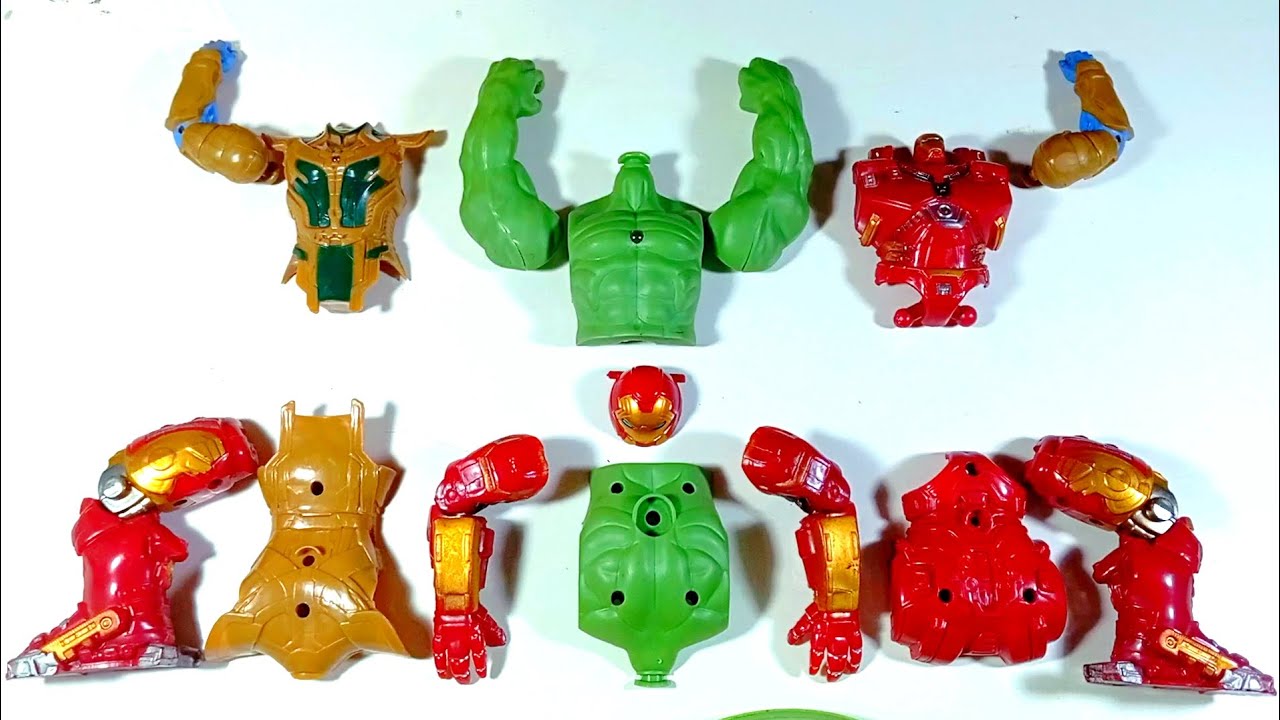 avengers superhero toys.. hulk smash vs hulk buster vs thanos armor ...