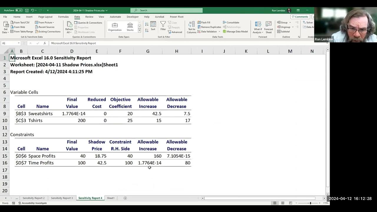 Understanding Shadow Prices in Excel Solver - YouTube
