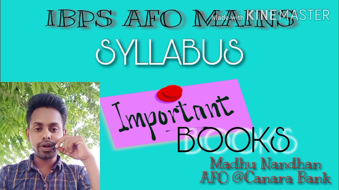 IBPS AFO MAINS SYLLABUS AND BOOKS - YouTube