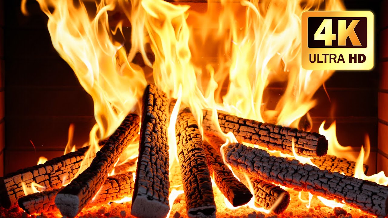 🔥 Serene Fireplace Ambience 🔥 Calming Fire Sounds 4K for 3 Hours 🔥 ...