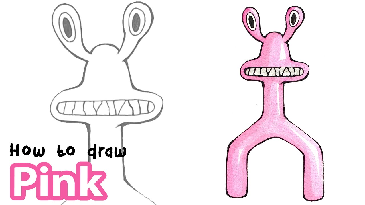 How To Draw Pink Roblox Rainbow Friends Youtube