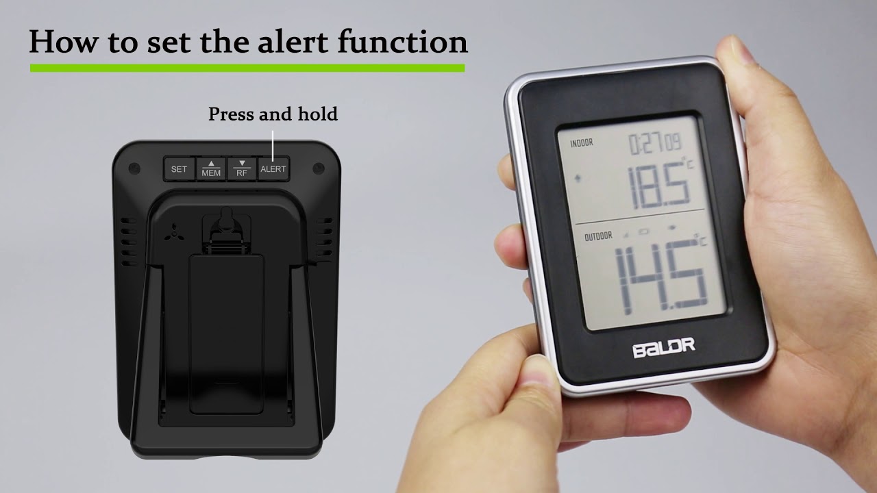 BALDR INDOOR/OUTDOOR THERMOMETER WITH ALERT OPERATION VIDEO(B0139ST2 ...