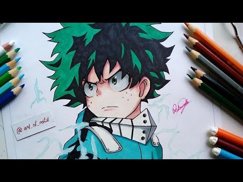 Speed Drawing - Midoriya Izuku AKA Deku [BOKU NO HERO ACADEMIA] - YouTube
