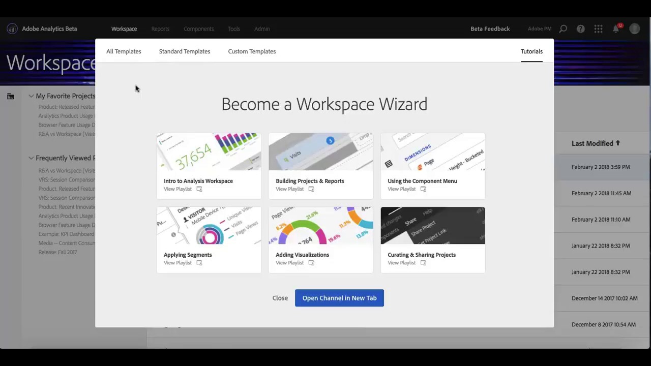 New Project Modal for Analysis Workspace - YouTube
