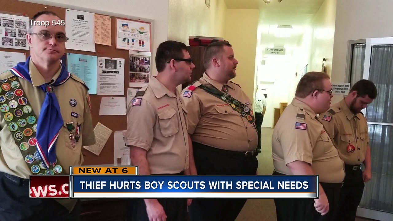 Thieves steal supplies from special needs Boy Scouts outside church ...