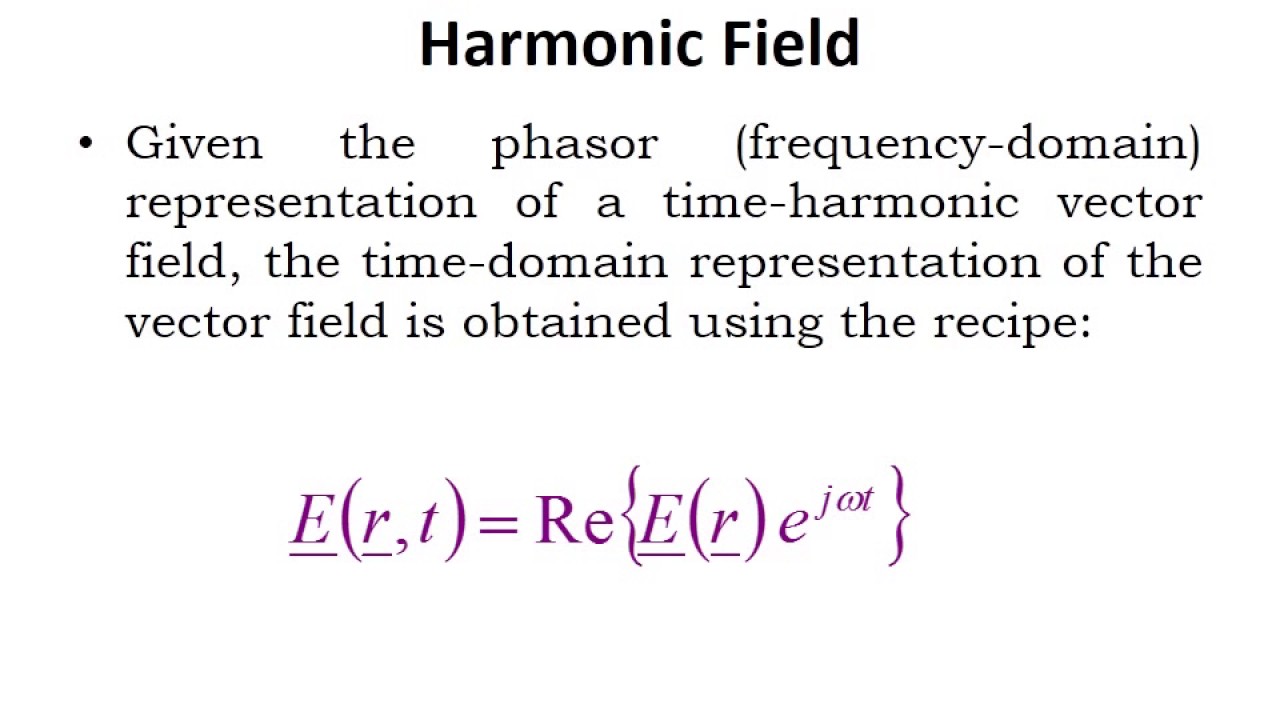 PHASOR NOTATIONS time harmonic field part 2 - YouTube