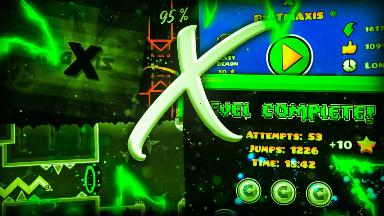 "X" by TriaXis [3 coins] Complete - Geometry Dash - YouTube