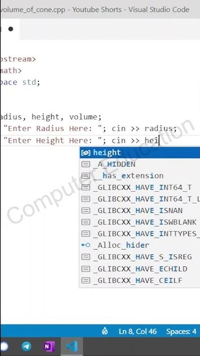 📟 Calculate Volume of Cone in C++ | #shorts #cplusplus #coding #programming #coder #short - YouTube