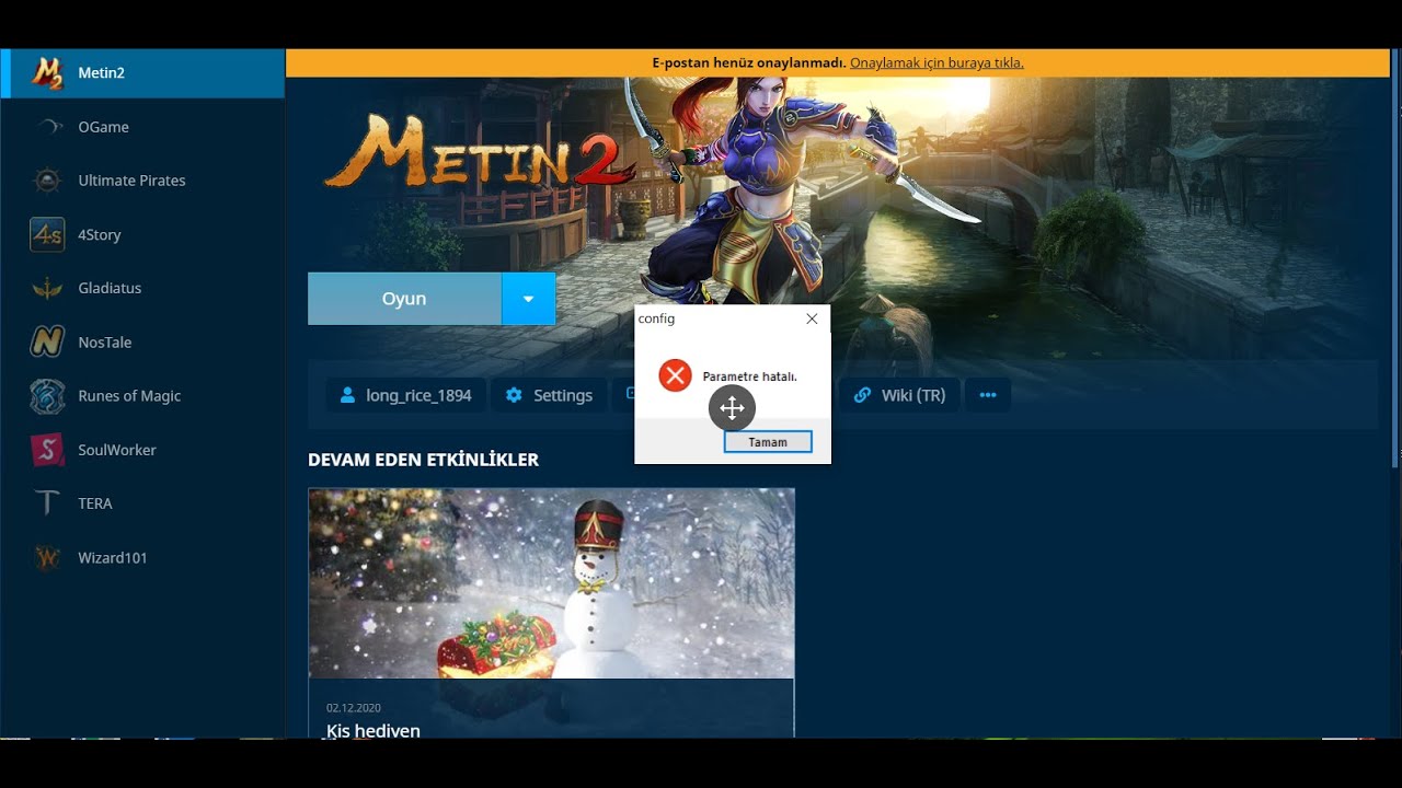 Metin2 Config Parametre Hatalı, Hatasının Çözümü!! Aralık 2020 - YouTube