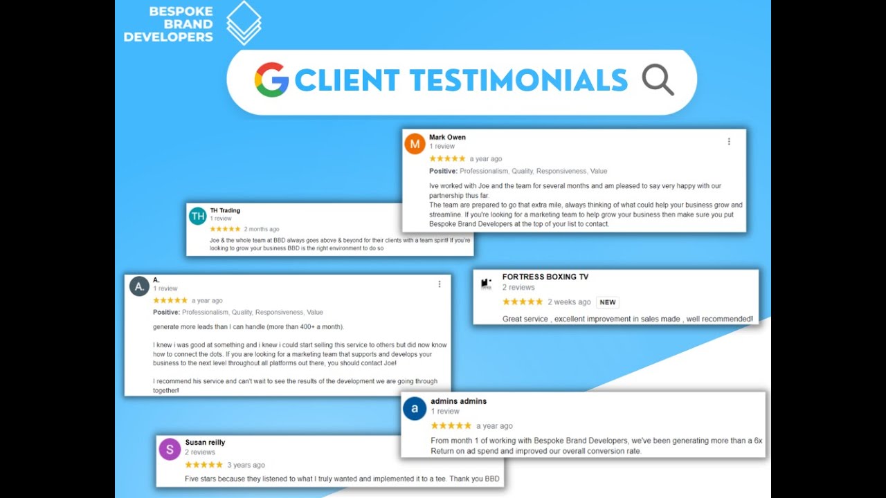 Bespoke Brand Developers- Client Testimonial Compilation - YouTube