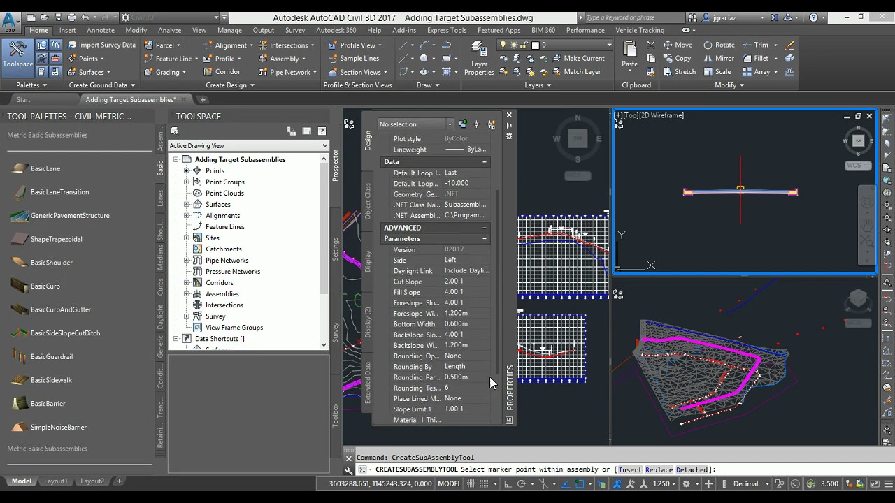 AutoCAD Civil 3D - 09.03 Aplicar subensambles con objetivos para un ...