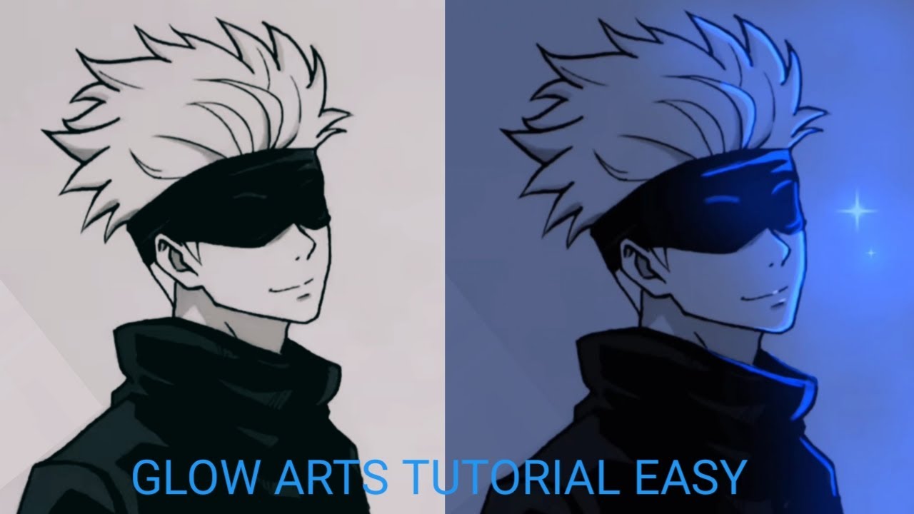 [IBISPAINT X] GOJO SATORU Glow Arts [ Jujutsu Kaisen ] Easy Tutorial ...