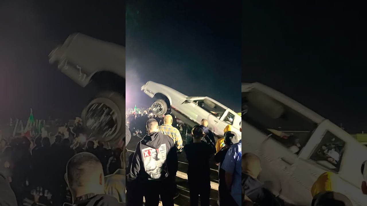 Lowrider hopping catch on fire - YouTube