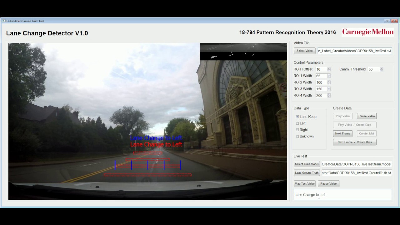 Lane Change Detector V1 02 - YouTube