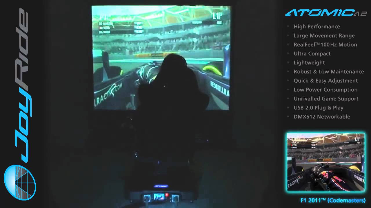 F1 2011 - JoyRide Atomic A2 Motion Simulator (HD) - YouTube