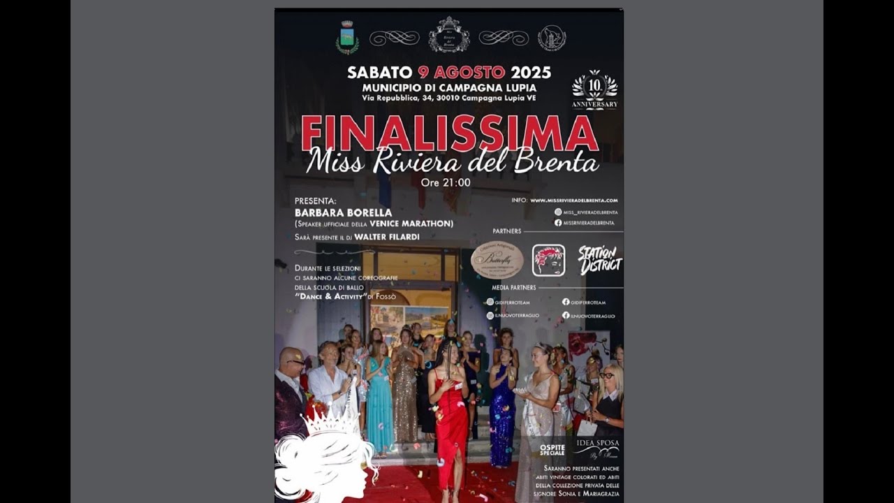 Live Stream - Finale Miss Riviera del Brenta 2025 - Campagna Lupia (Venezia) - YouTube