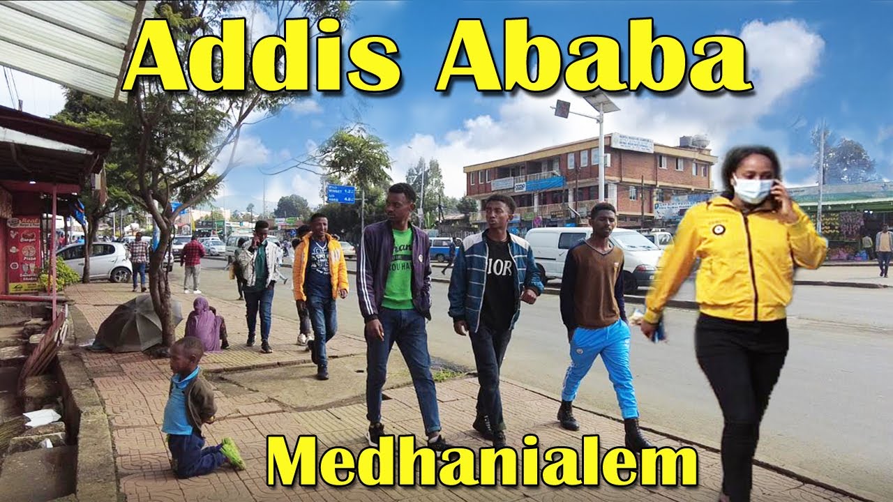 (መድሃኒዓለም | ፊላንስ) Walking Downtown Paulus Hospital to Shegole Addis ...