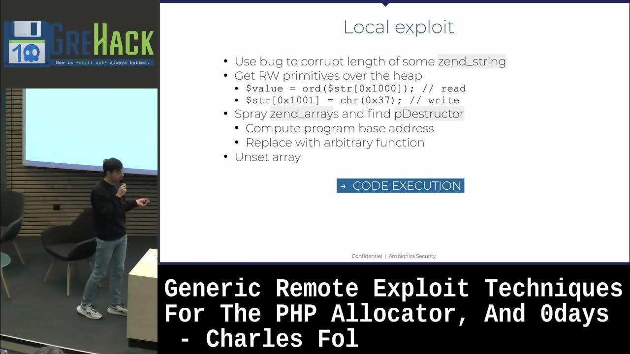 GreHack 2022: Generic Remote Exploit Techniques For The PHP Allocator, And 0days by Charles Fol ...