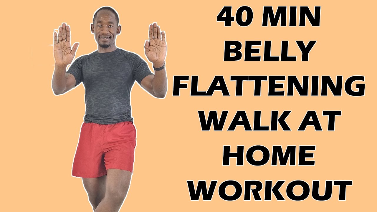 40 Minute BELLY-FLATTENING WALK AT HOME WORKOUT for Beginners - YouTube