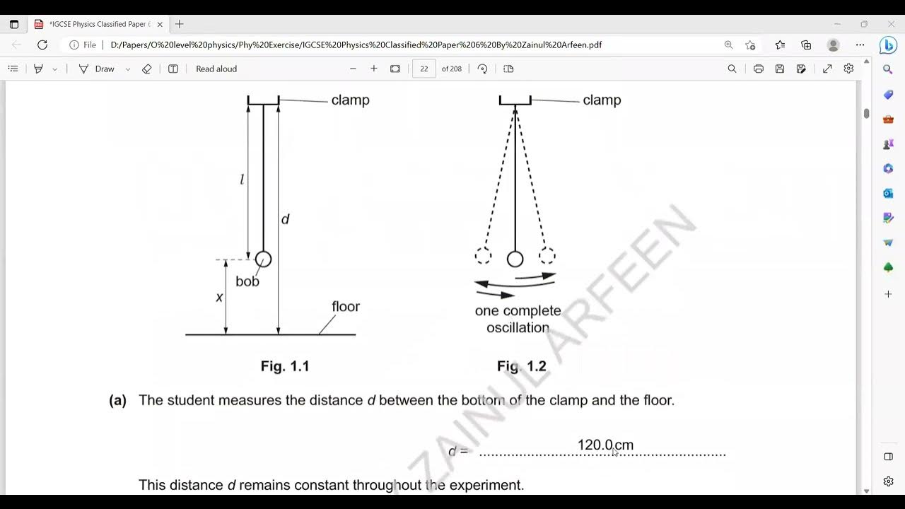 Time Period Question 7 Alternate to practicals IGCSE Physics - YouTube