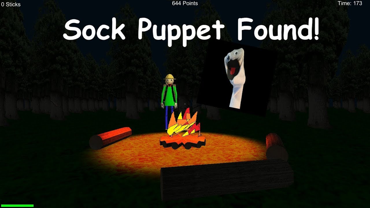 Baldi's Basics - Field Trip Demo Sock Puppet Found! - YouTube