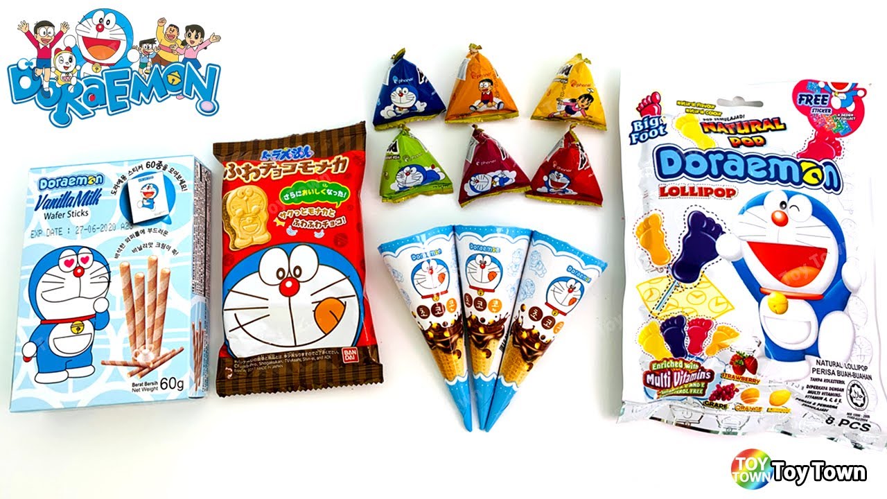 Doraemon Biscuits with ice-cream Lollipop Candy Sticker ドラえもん 도라에몽 스티커 ...