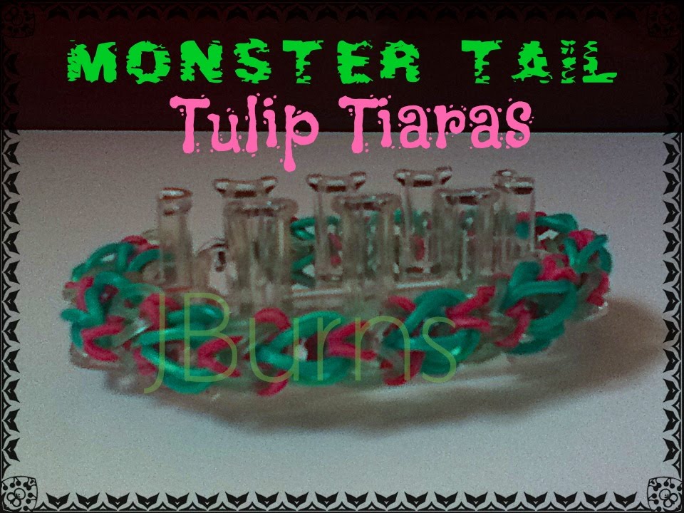 How to Loom: Tulip Tiaras bracelet (Monster Tail Tutorial) - YouTube