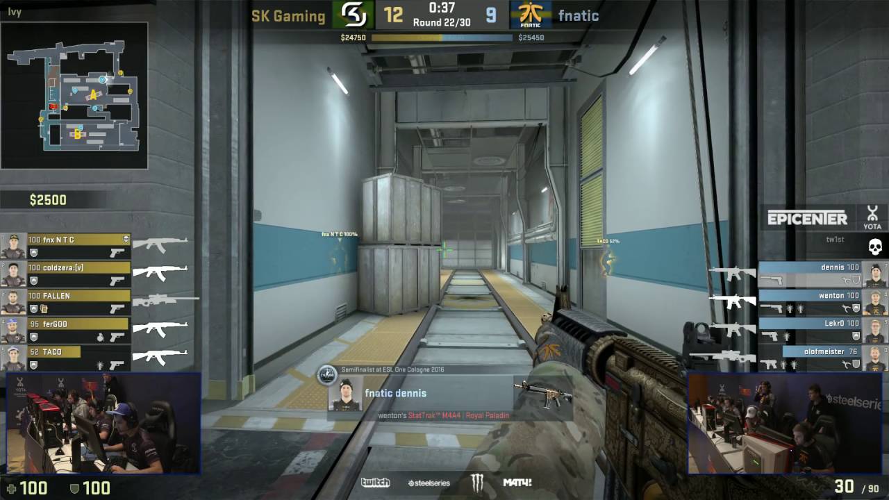 CS:GO fnx peeks tw1st SK vs Fnatic EPICENTER: Moscow - YouTube