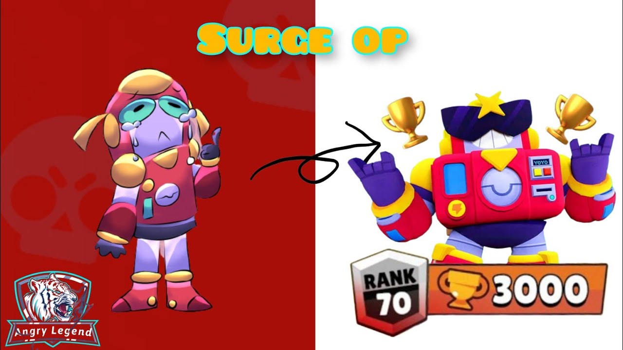 Pushing rank of Surge to rank 20 ||Brawl Stars ||Angry Legend ...