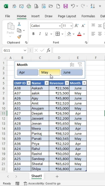 How filter data using slicer in excel #exceltips #exceltricks ##excelshorts #ytshorts #shorts ...