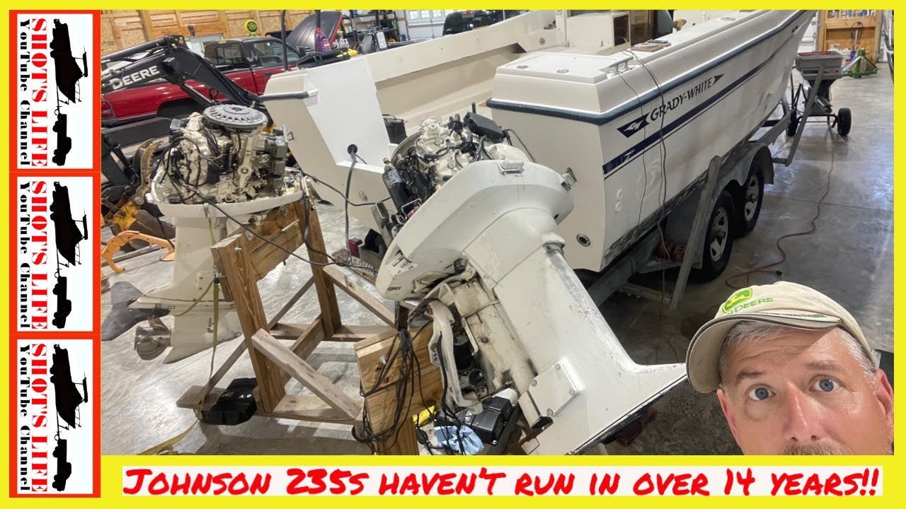 JOHNSON 235 BOAT MOTOR COMPRESSION TEST AND LOWER REMOVAL | EPS66 | $10 ...