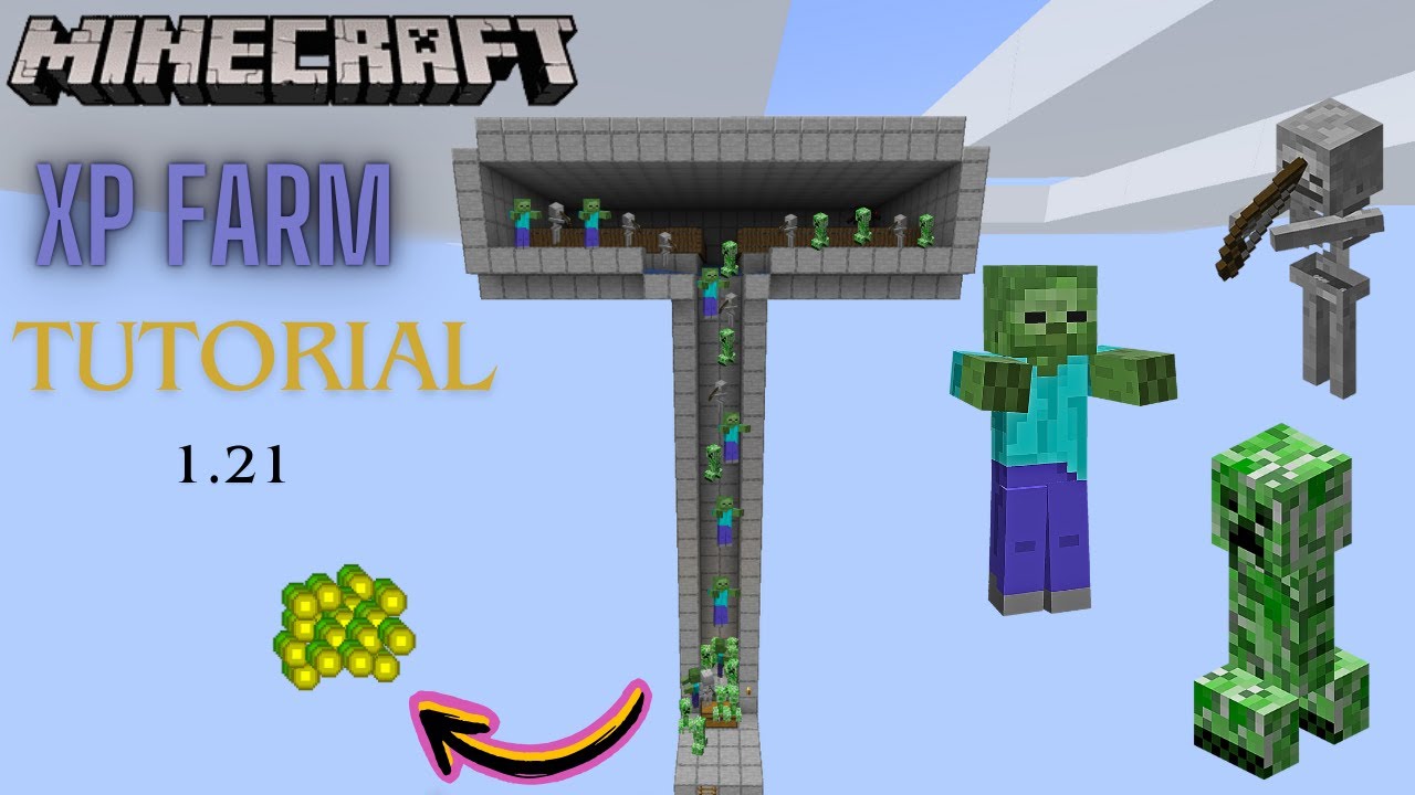 Easy Mob XP Farm Tutorial! | Minecraft 1 21 - YouTube