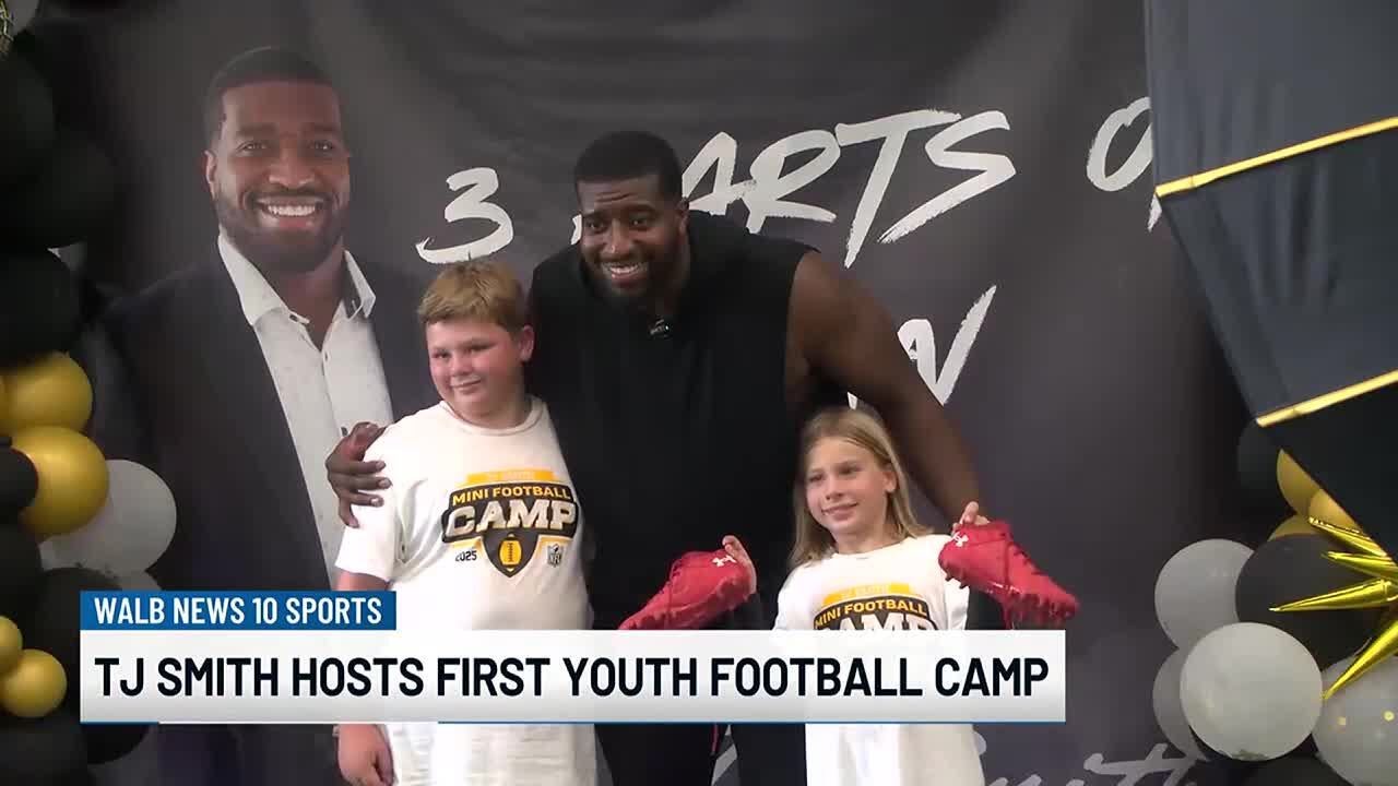 Tj Smith hosts first youth football campo - YouTube