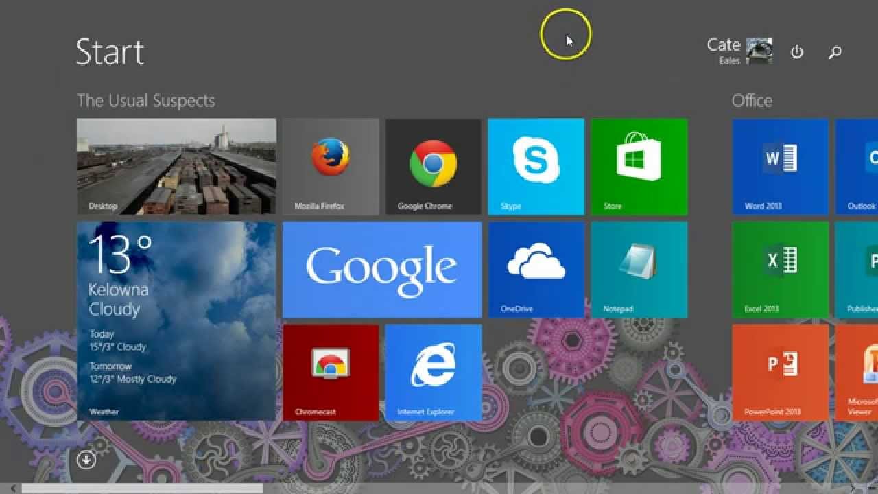 Shortcuts, Iocns, and Tiles in Windows 8.1 - YouTube
