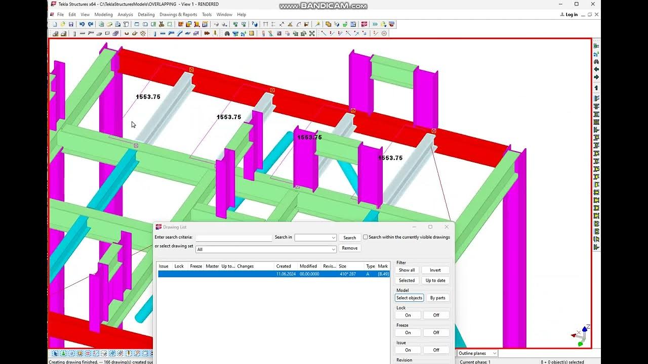 Tekla Structures Model : Checking & List Overlapping Mark - YouTube