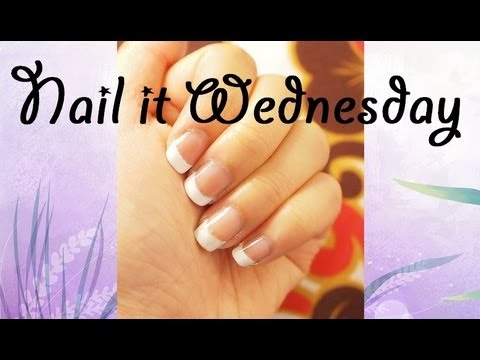 Easy DIY French Manicure Nails - YouTube